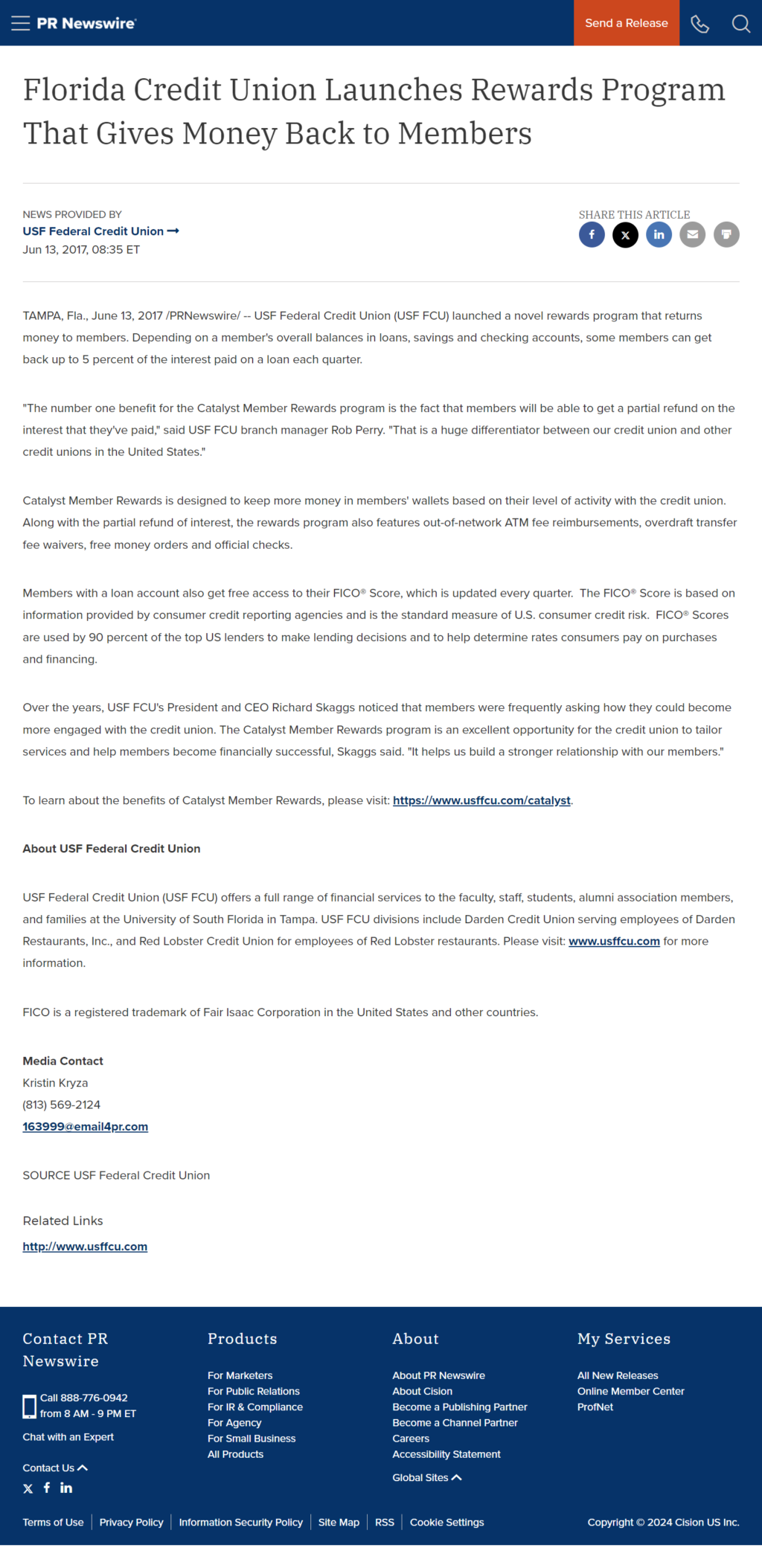 Banking & Financial Service Press Release Example