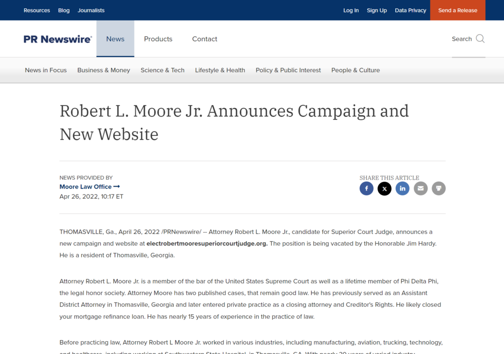 Political Campaign Press Release Examples