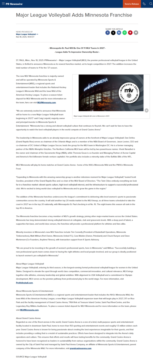 Sports Press Release Examples